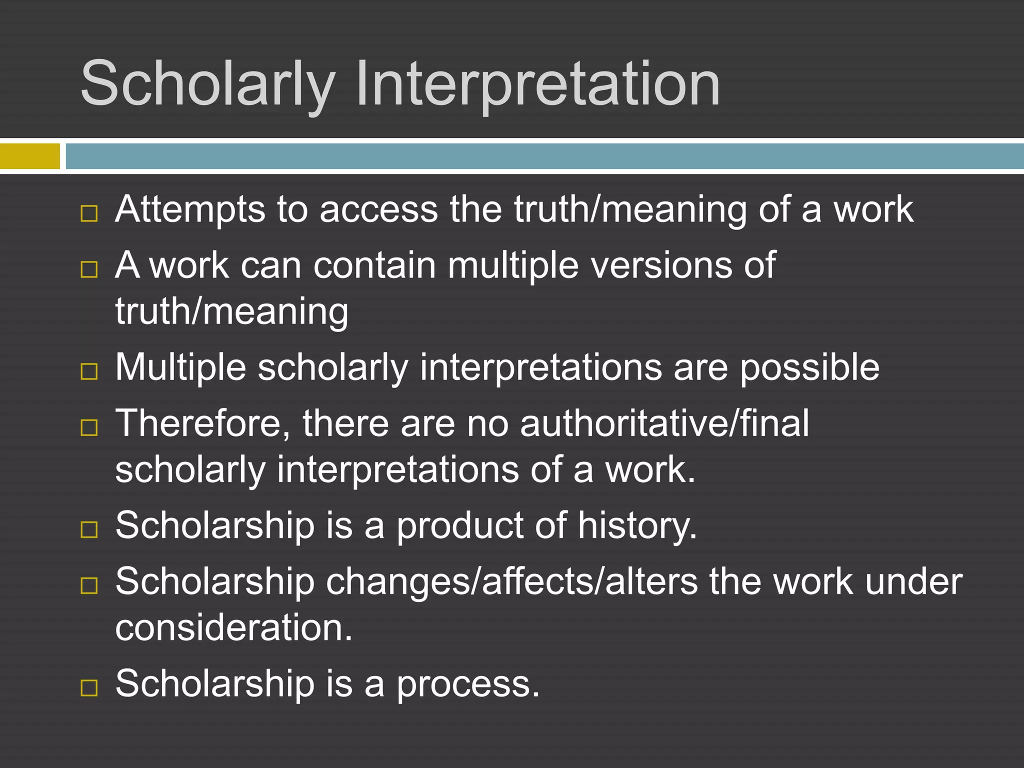 'Interpretation' by Jerome McGann Part 2 | PPTX