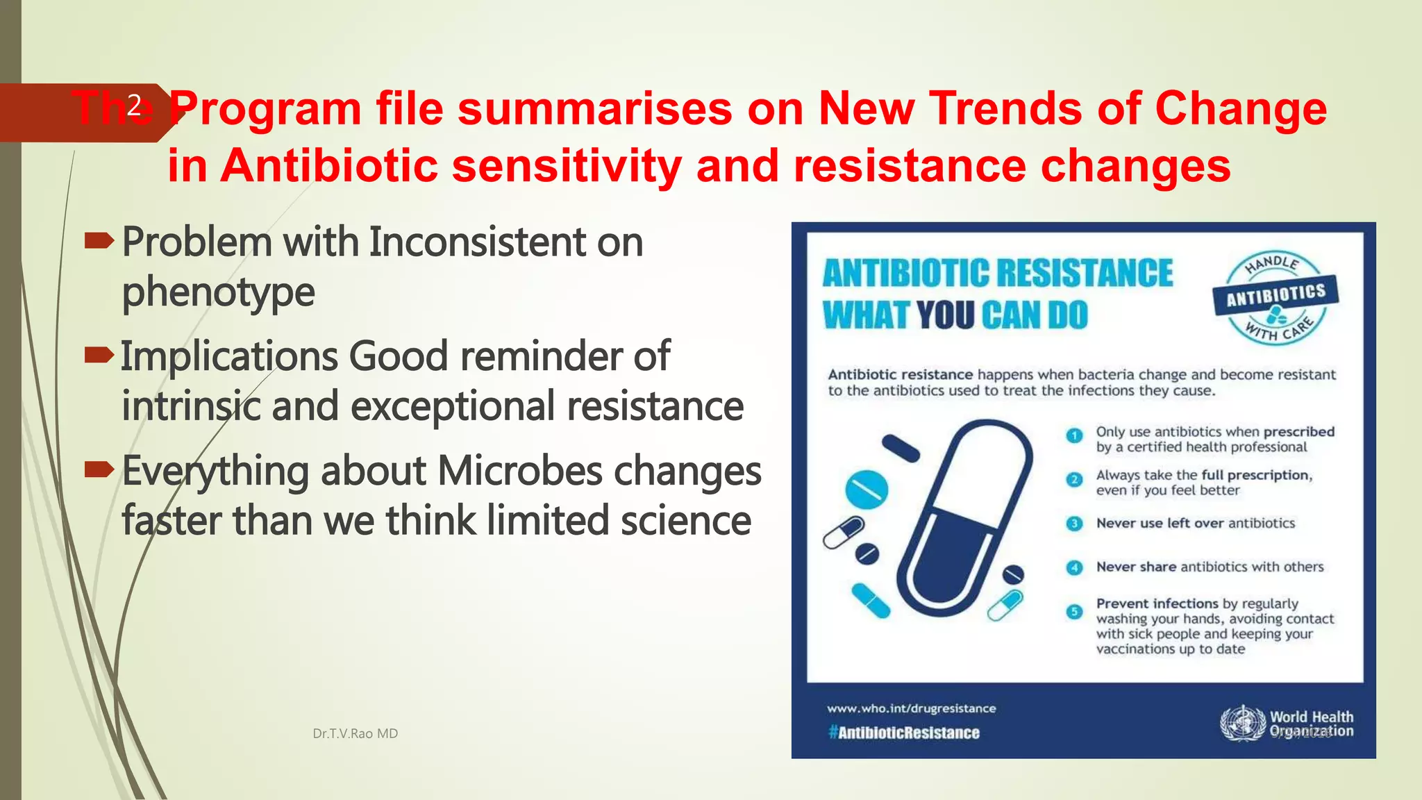 INTERPRETATION OF ANTIBIOGRAMS Trends of Change | PPTX