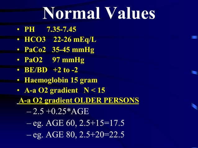 Interpretation of arterial blood gases:Traditional versus Modern | PDF ...