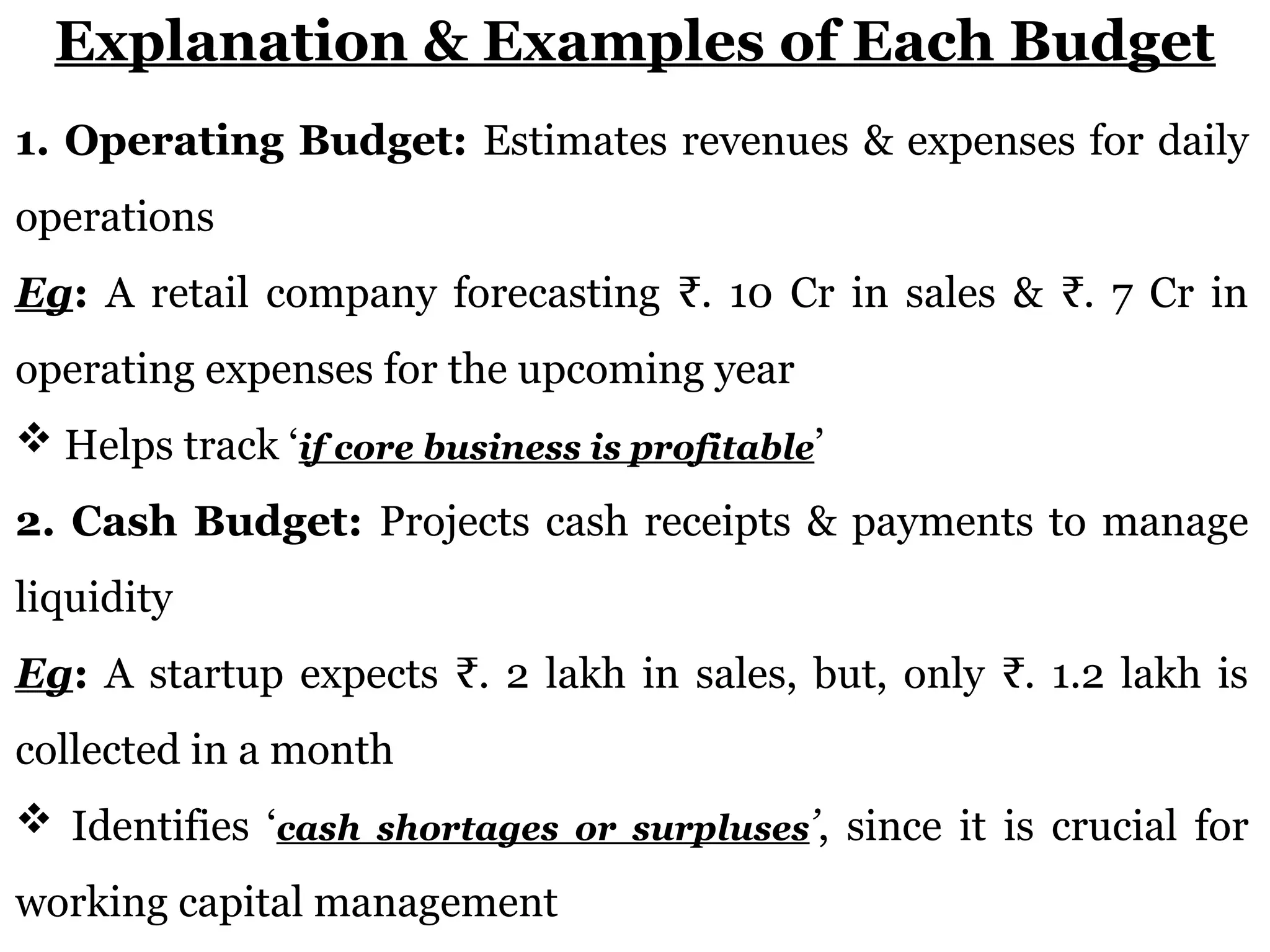 Interpretation of Various TYPES OF BUDGETS | PPTX