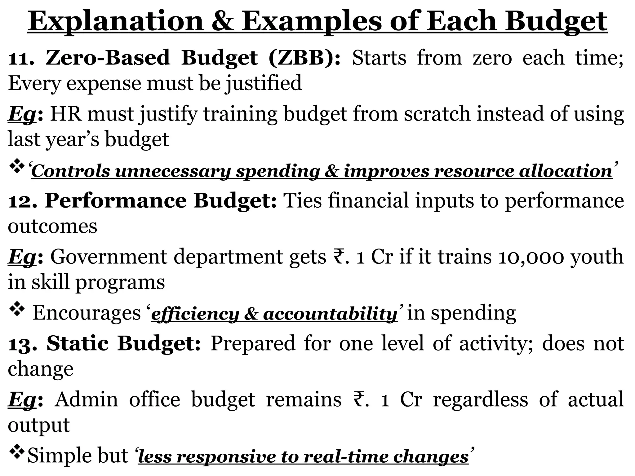 Interpretation of Various TYPES OF BUDGETS | PPTX