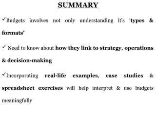 Interpretation of Various TYPES OF BUDGETS | PPTX