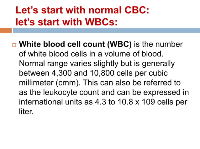 Interpretation of cbc | PPTX