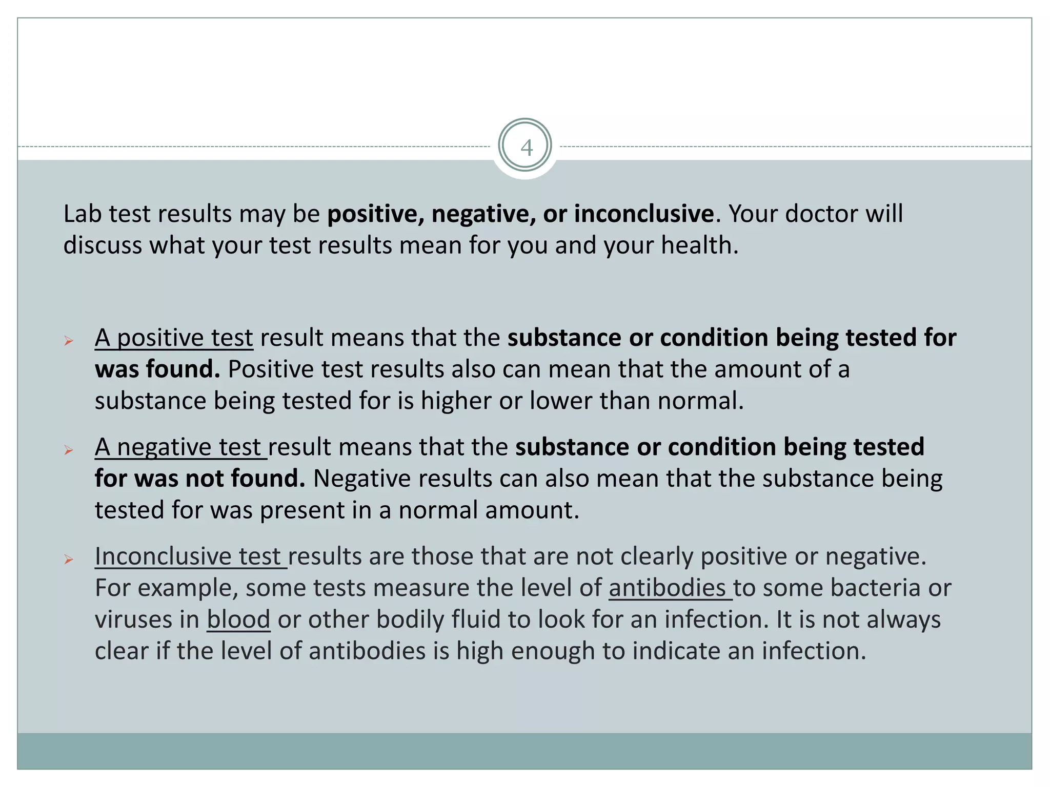 Interpretation of clinical laboratory test | PPTX