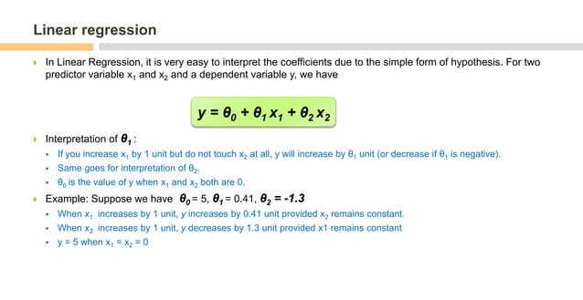 Interpretation Of Coefficients Linear And Logistic Regression Ppt