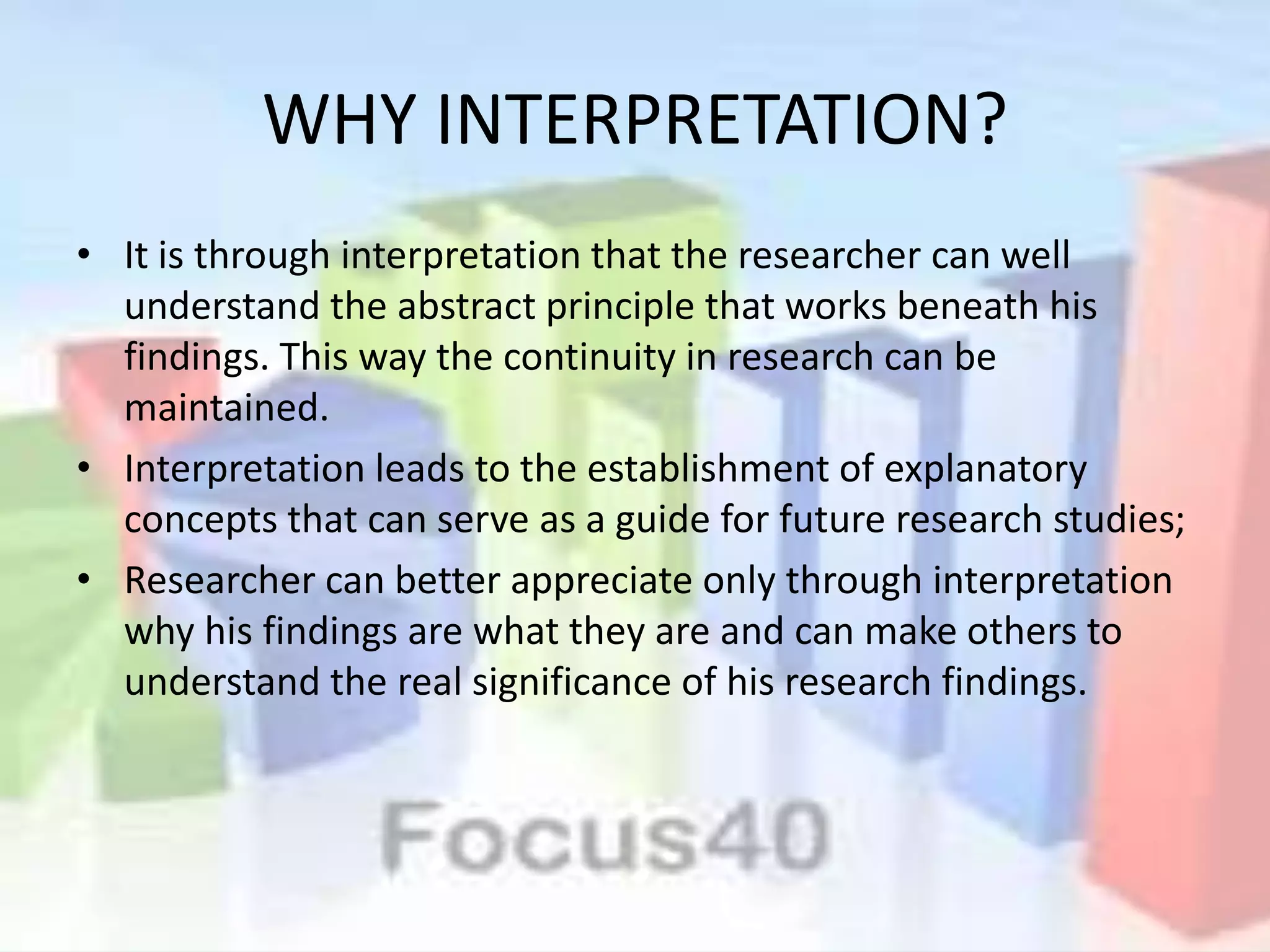 Interpretation of data Research Methodolgy | PPTX