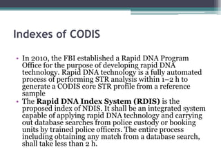 Interpretation of dna typing results and codis | PPTX