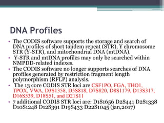 Interpretation of dna typing results and codis | PPTX