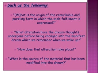 Interpretation of dreams | PPTX