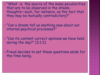 Interpretation of dreams | PPTX