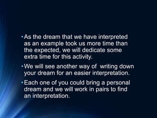 Interpretation of dreams seminar. module 3 | PPT