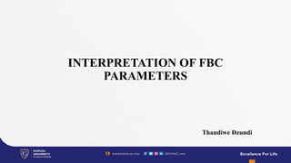 Interpretation of full blood count parameters | PPTX