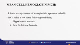 Interpretation of full blood count parameters | PPTX