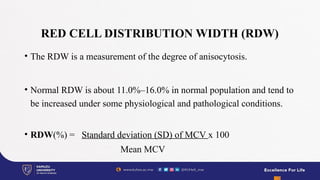 Interpretation of full blood count parameters | PPT