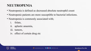Interpretation of full blood count parameters | PPTX