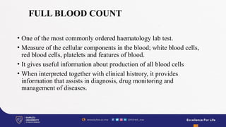 Interpretation of full blood count parameters | PPT