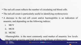 Interpretation of full blood count parameters | PPTX