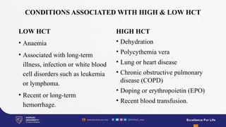 Interpretation of full blood count parameters | PPTX