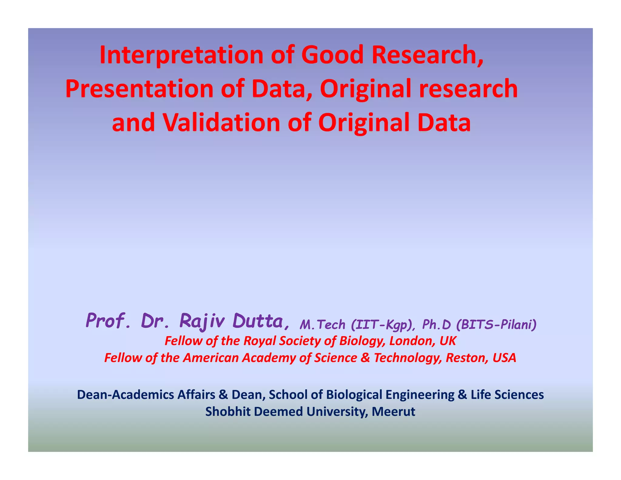 Interpretation of good research | PDF