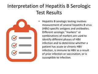 Interpretation of Hepatitis B Serologic Test Results | PPTX