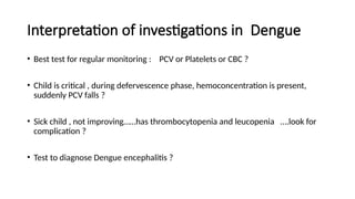 Interpretation of investigations in Dengue.pptx