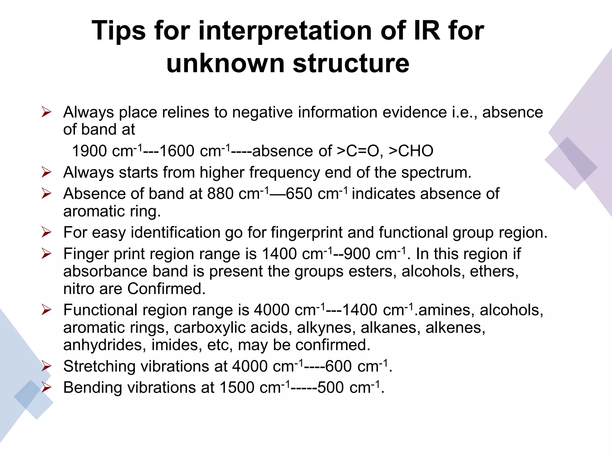 Interpretation of IR Spectra | PDF