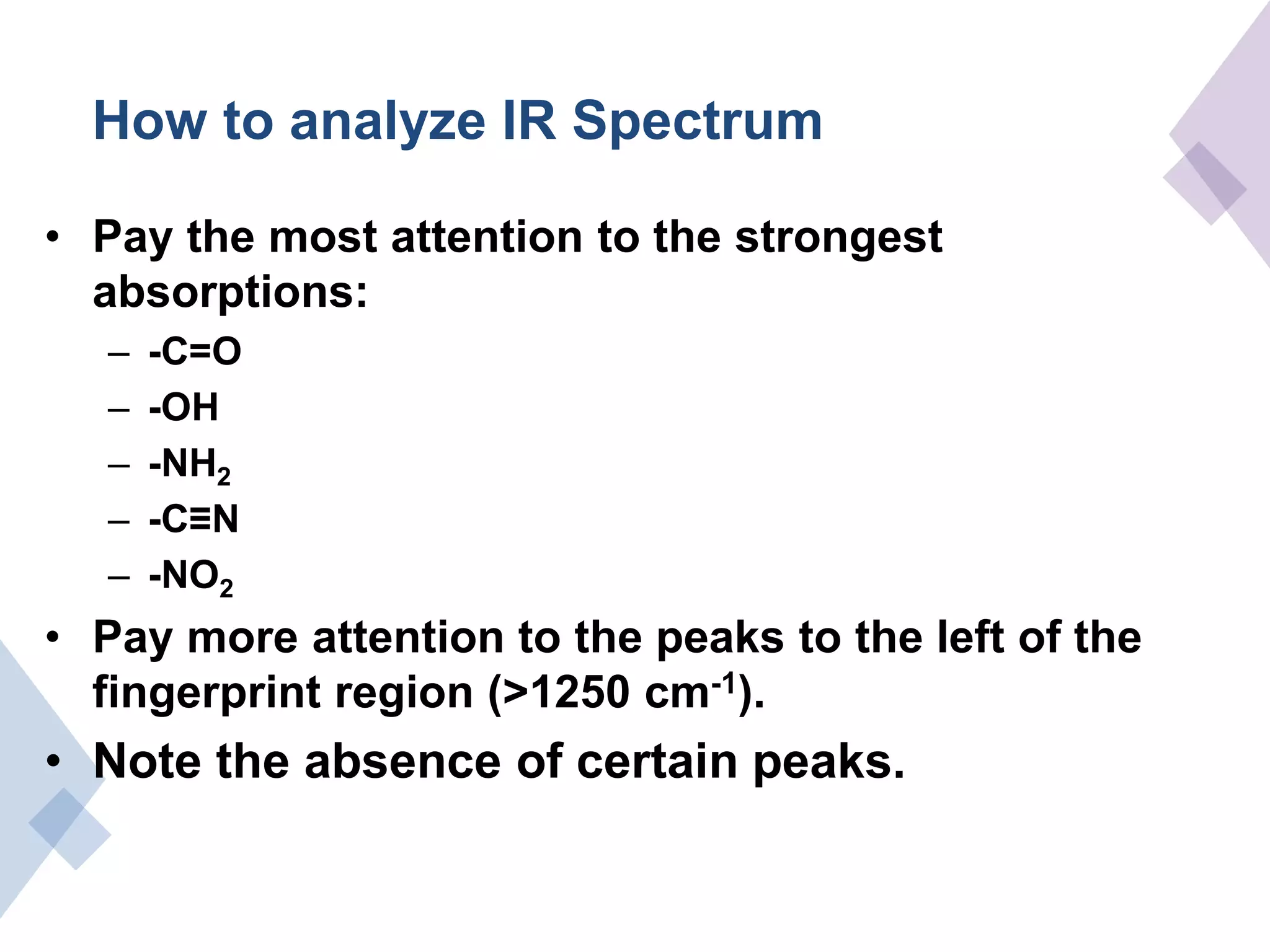 Interpretation of IR Spectra | PDF