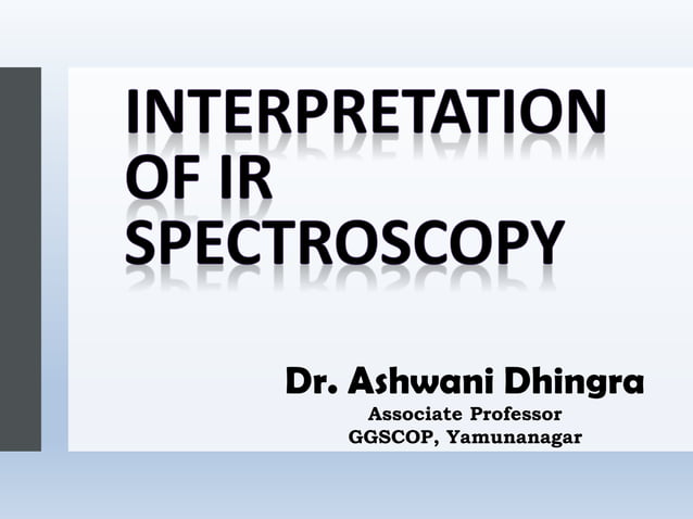Interpretation of IR Spectra | PDF
