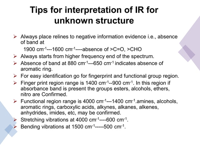 Interpretation of IR Spectra | PDF