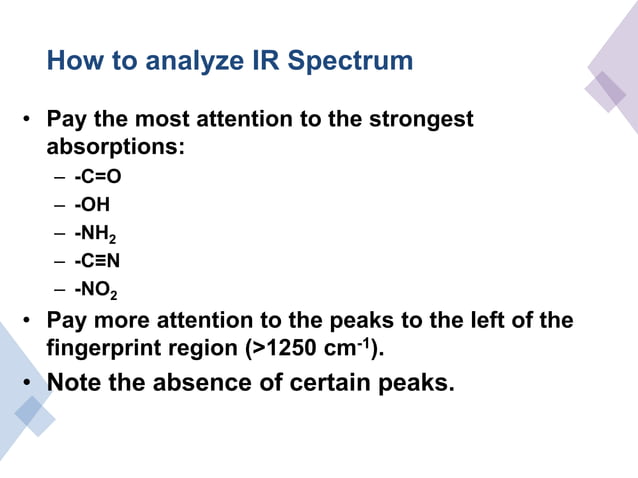 Interpretation of IR Spectra | PPT