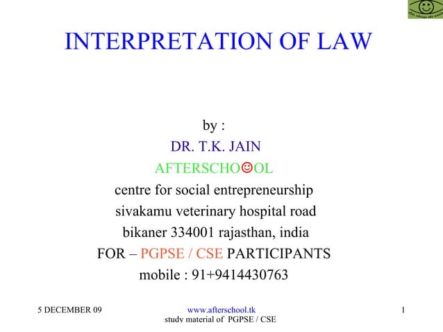 Interpretation of law | PPT
