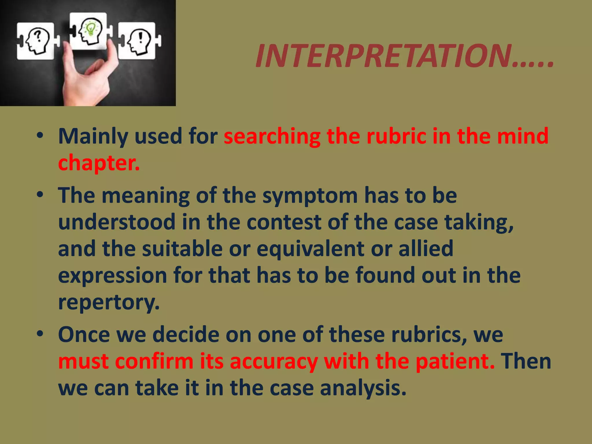 Interpretation of mind rubrics | PPTX