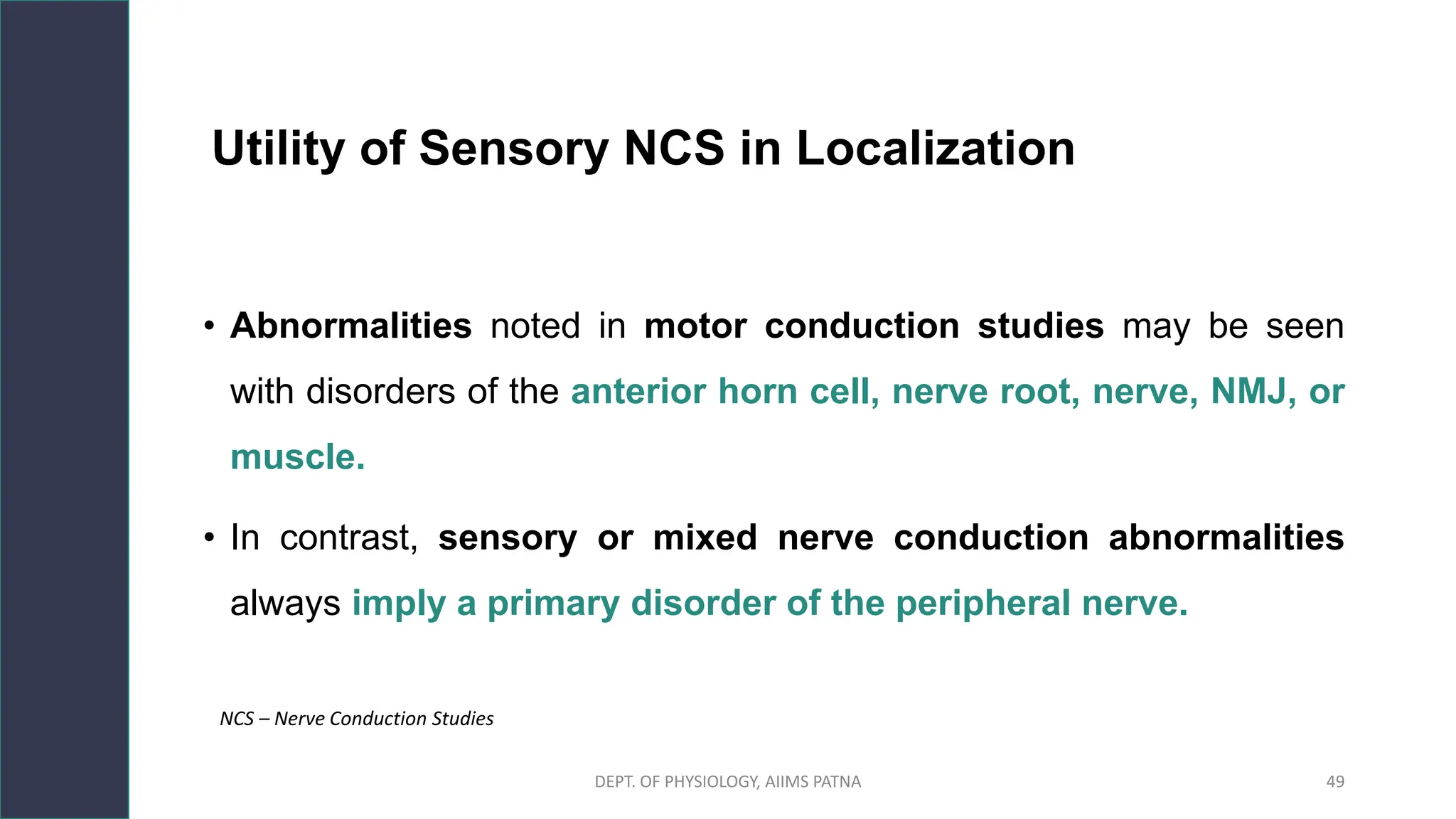 Interpretation of Nerve Conduction Study Findings | PDF