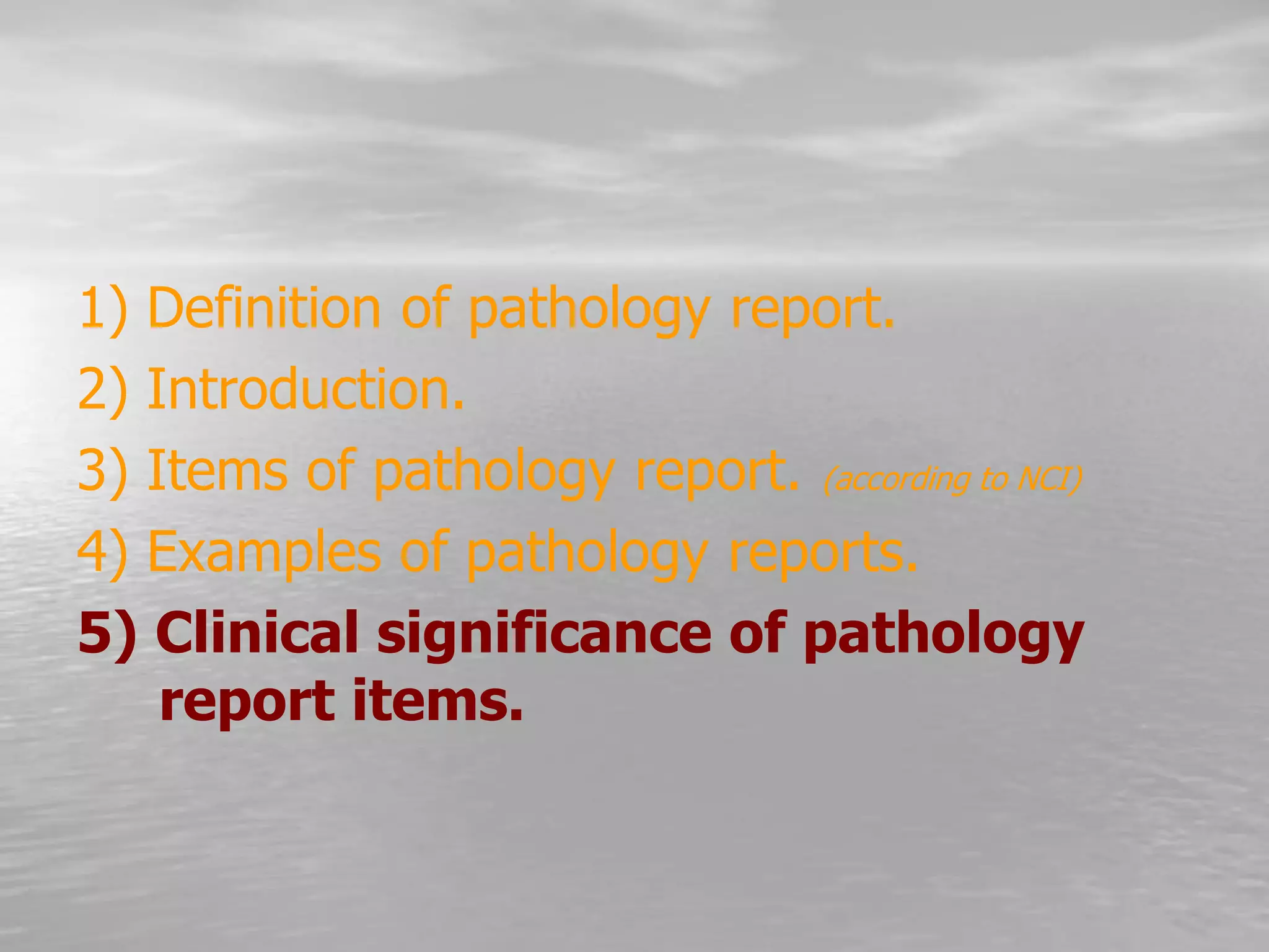 Interpretation of pathology report | PDF