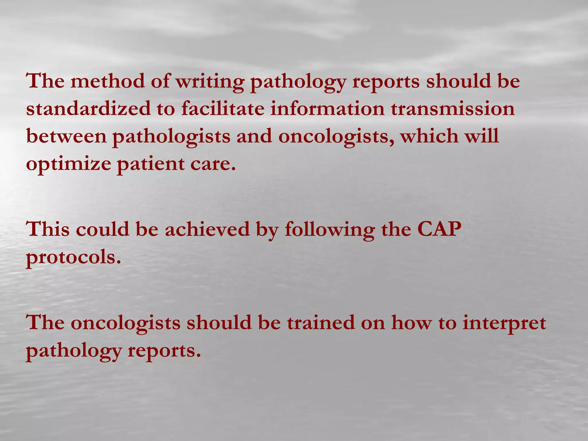 Interpretation of pathology report | PDF