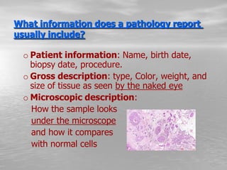 Interpretation of pathology report | PDF