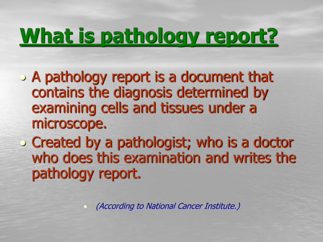 Interpretation of pathology report | PDF