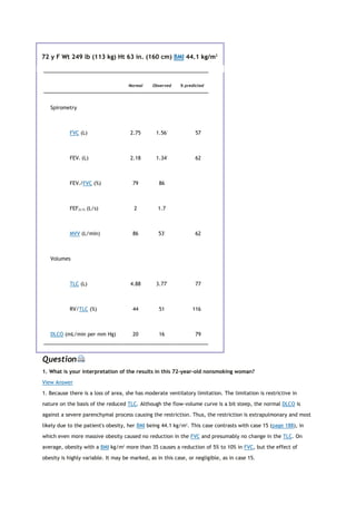 Interpretation of pulmonary function tests.a practical guide | PDF