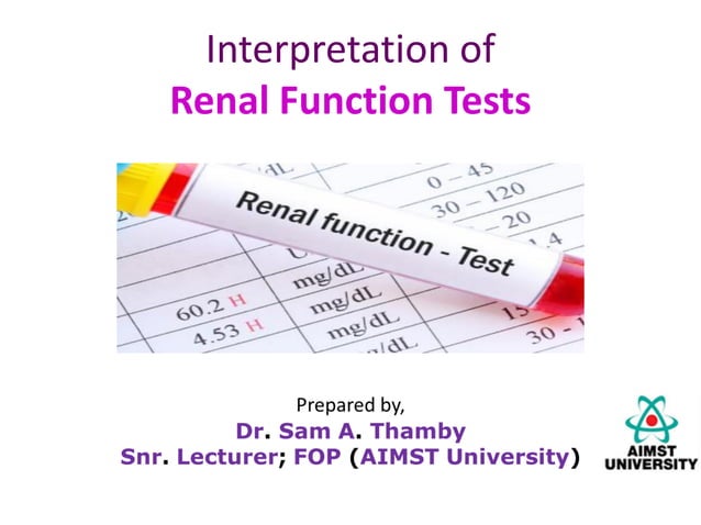INTERPRETATION OF RENAL FUNCTION TESTS.pdf | Blood Disorders | Diseases ...