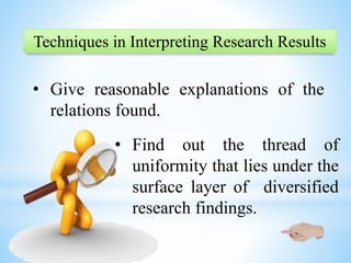 Interpretation of research results comendador, g. | PPT