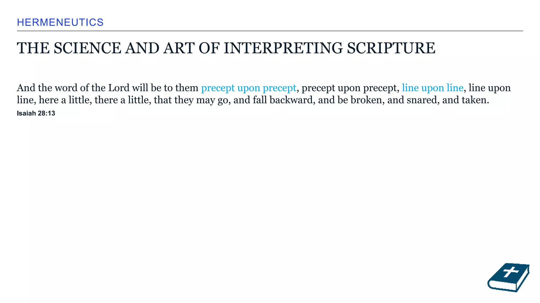 Interpretation of Scripture, Word of God | PPT