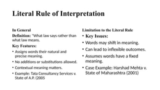 Interpretation of Statute – General Theories and Primary Unit-2 IOs ...