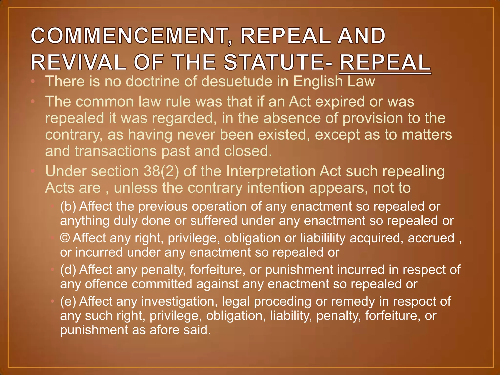 Interpretation of Statutes (English Law) | PPTX