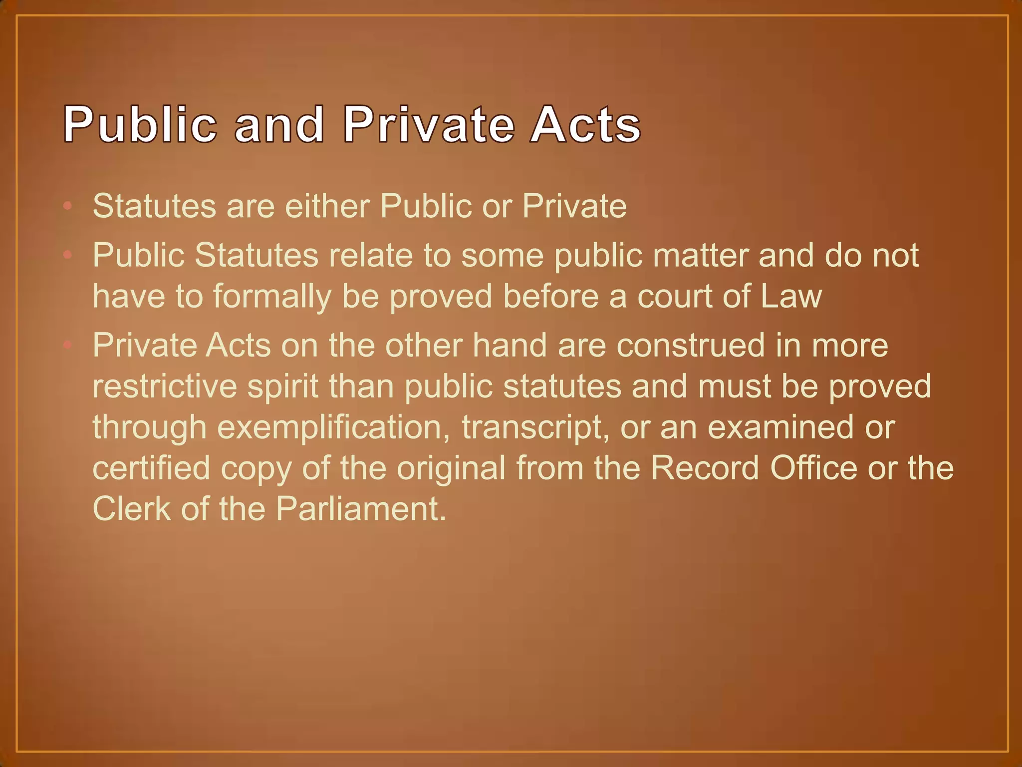 Interpretation of Statutes (English Law) | PPTX