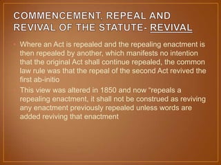 Interpretation of Statutes (English Law) | PPTX