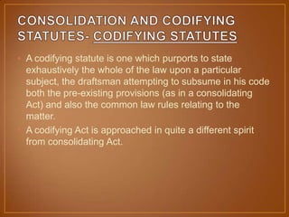 Interpretation of Statutes (English Law) | PPTX