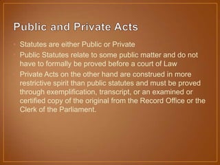 Interpretation of Statutes (English Law) | PPTX