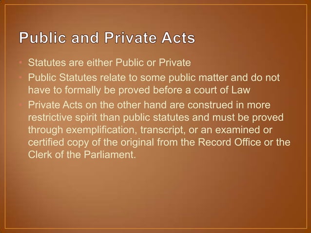 Interpretation of Statutes (English Law) | PPTX