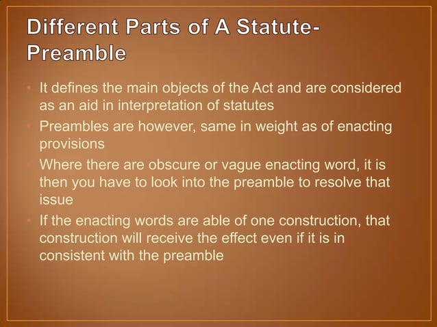 Interpretation of Statutes (English Law) | PPTX
