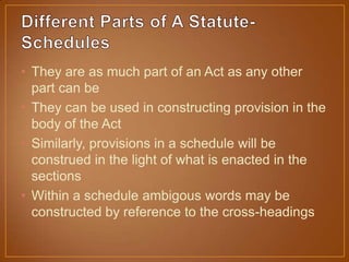 Interpretation of Statutes (English Law) | PPTX